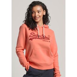 Kapuzensweatshirt Superdry "EMBELLISHED VL HOODIE" Gr. XS, rot (fusion coral) Damen Sweatshirts