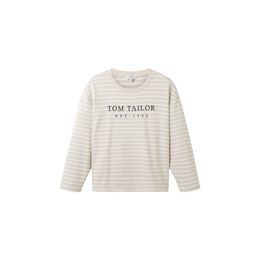 Tom Tailor Damen Sweatshirt mit Streifen, grau, Streifenmuster, Gr. XL