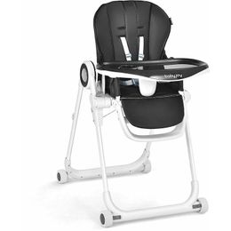 Costway - Faltbarer Babyhochstuhl, Esszimmerstuhl für Kleinkinder mit 6 verstellbaren Hoehen & 3-stufig Rückenlehne & 4-stufig Fussstütze,