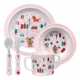 Sigikid Kindergeschirr-Set Melamin 5-tlg. Rosa (5-tlg)