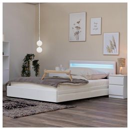 Home Deluxe Bett LED Bett NUBE mit Schubladen (Set