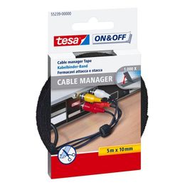 Tesa Klett-Klebeband ON & OFF Klett Kabelbinder Universal (Packung) Klett-Kabelbinder zur Kabelaufbewahrung