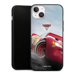 DeinDesign iPhone 14 Handy Premium Silikon H&uuml;lle Handyh&uuml;lle schwarz Case Lightning Mcqueen 95 Official Licensed Product Cars Silikon Premium Case