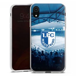 DeinDesign iPhone Xr Handy Silikon H&uuml;lle Case transparent Handyh&uuml;lle Stadium 1. Fcm 1. Fc Magdeburg Silikon Case