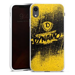 DeinDesign iPhone Xr Handy Silikon H&uuml;lle Case wei&szlig; Handyh&uuml;lle Logo Official Licensed Product Sg Dynamo Dresden Silikon Case