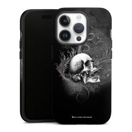 DeinDesign iPhone 14 Pro Handy Panzer Handyh&uuml;lle robuste Outdoor H&uuml;lle Schutzh&uuml;lle matt Gothic Skull Skulls Tough Case