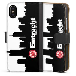 DeinDesign iPhone X Handy Klapph&uuml;lle Handyh&uuml;lle aus Kunst Leder schwarz Flip Case Eintracht Frankfurt Sge Official Licensed Product Sideflip mit langer Lasche