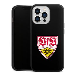 DeinDesign iPhone 13 Pro Handy Premium Silikon H&uuml;lle Handyh&uuml;lle schwarz Case Vfb Stuttgart Coat Of Arms Official Licensed Product Silikon Premium Case