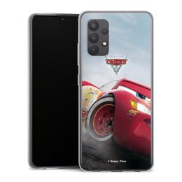 DeinDesign Galaxy A32 4G Handy Silikon H&uuml;lle Case transparent Handyh&uuml;lle Lightning Mcqueen 95 Official Licensed Product Cars Silikon Case
