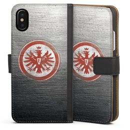 DeinDesign iPhone X Handy Klapph&uuml;lle Handyh&uuml;lle aus Kunst Leder schwarz Flip Case Eintracht Frankfurt Sge Logo Sideflip mit langer Lasche