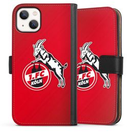 DeinDesign iPhone 13 Handy Klapph&uuml;lle Handyh&uuml;lle aus Kunst Leder schwarz Flip Case 1. Fc K&ouml;ln Effzeh Official Licensed Product Sideflip mit Lasche
