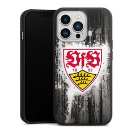 DeinDesign iPhone 13 Pro Handy Premium Silikon H&uuml;lle Handyh&uuml;lle schwarz Case Official Licensed Product Vfb Stuttgart Bundesliga Silikon Premium Case