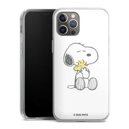 DeinDesign iPhone 12 Pro Max Handy Silikon H&uuml;lle Case transparent Handyh&uuml;lle Snoopy Love Peanuts Silikon Case