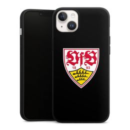 DeinDesign iPhone 14 Handy Premium Silikon H&uuml;lle Handyh&uuml;lle schwarz Case Vfb Stuttgart Coat Of Arms Official Licensed Product Silikon Premium Case