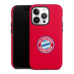 DeinDesign iPhone 14 Pro Handy Panzer Handyh&uuml;lle robuste Outdoor H&uuml;lle Schutzh&uuml;lle matt Fc Bayern M&uuml;nchen Fcb Logo Tough Case