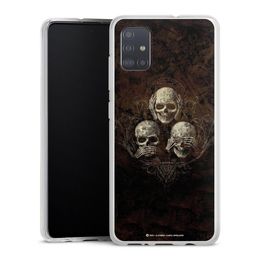 DeinDesign Galaxy A51 Handy Silikon H&uuml;lle Case transparent Handyh&uuml;lle Gothic Art Skulls Silikon Case