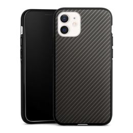 DeinDesign iPhone 12 mini Handy Silikon H&uuml;lle Case schwarz Handyh&uuml;lle Carbon Metallic Look Muster