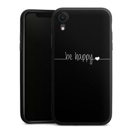 DeinDesign iPhone Xr Handy Premium Silikon H&uuml;lle Handyh&uuml;lle schwarz Case Happiness Statement Sayings Silikon Premium Case