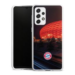 DeinDesign Galaxy A33 5G Handy Silikon H&uuml;lle Case wei&szlig; Handyh&uuml;lle Fc Bayern M&uuml;nchen Stadium Fcb Silikon Case