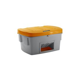 eurokraft pro Universal- und Streugutbehälter, mit Entnahmeöffnung, 550 l, Deckel orange