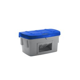 eurokraft pro Universal- und Streugutbehälter, mit Entnahmeöffnung, 400 l, Deckel blau