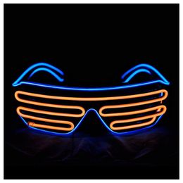 GelldG Brille LED Brille, Neon Leuchtbrille