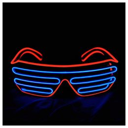 GelldG Brille LED Brille, Neon Leuchtbrille