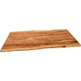 Sit Tischplatte, aus Massivholz Akazie, mit Baumkante, beige