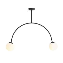 Euluna Deckenlampe Alison, schwarz/weiß, 2-flammig, 84 cm