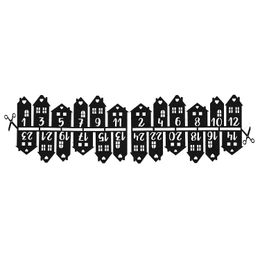buttinette Adventskalenderzahlen aus Filz, schwarz, 2,7–6,5 cm
