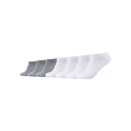 Camano Sneakersocken (Packung, 7er-Pack) mit weichem Komfortbund ohne drückende Nähte, grau|weiß