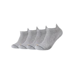 Camano Sneakersocken (Packung, 4-Paar) Ferse und Zehen mit Micro-Plüsch, grau
