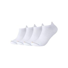 Camano Sneakersocken (Packung, 4-Paar) Ferse und Zehen mit Micro-Plüsch, weiß