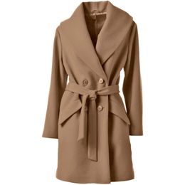 Heine Witt Damen Wolljacke mit Schalkragen, camel, Gr&ouml;&szlig;e 38