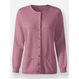 WITT Damen Feinstrickjacke mit Strukturmuster, altrosa, Gr&ouml;&szlig;e 46