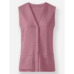 WITT Damen Strickweste mit Wabenmuster, altrosa, Gr&ouml;&szlig;e 38