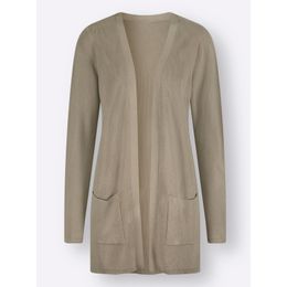 sheego Gro&szlig;e Gr&ouml;&szlig;en Longstrickjacke in Viskose-Qualit&auml;t, hortensie, Gr&ouml;&szlig;e 44 - Damen