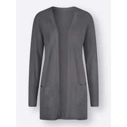 WITT Damen Longstrickjacke in Viskose-Qualit&auml;t, anthrazit, Gr&ouml;&szlig;e 42
