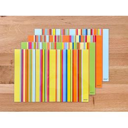 Platzset, Artipics Tischsets Platzsets Abwaschbar Stripes Sortiert 4 Verschiedene Farbstellungen je 1 Tischset in jeder Farbe Platzdeckchen Kunststoff 42x30 cm