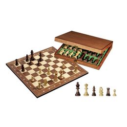 Philos Spiel, Turnier-Schachset mit Schachbrett und Schachfiguren in Holzbox