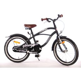 TPFSports Black Cruiser Kinderfahrrad - Jungen - 18 Zoll - R&uuml;cktritt + Handbremse - Schwarz