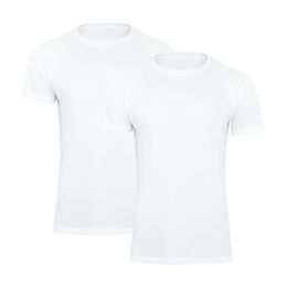 Paolo Renzo® Rundhals T-Shirt 4 Stück - Größe L - Weiß