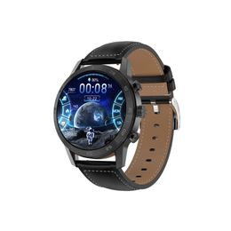 TPFNet Smart Watch / Fitness Tracker IP67 - Kunstleder Armband - Android & IOS - Schwarz