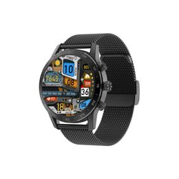 TPFNet Smart Watch / Fitness Tracker IP67 - Milanaise Armband - Android & IOS - Schwarz