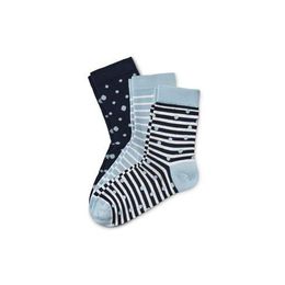 Tchibo 3 Paar Socken - Dunkelblau/Gestreift - Gr.: 35-38
