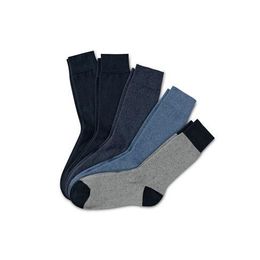 Tchibo 5 Paar Socken - Dunkelblau/Meliert - Gr.: 41-43