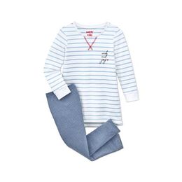 Tchibo Mädchen-Pyjama - Hellblau/Gestreift - Kinder - Gr.: 146/152