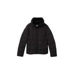 Tom Tailor Damen Puffer-Jacke mit Stehkragen, schwarz, Uni, Gr. XXL