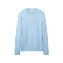 Tom Tailor Denim Herren Pullover mit Struktur, blau, Gr. M