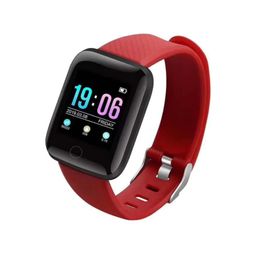 TPFNet Smart Watch / Fitness Tracker IP67 - Silikon Armband - Android & IOS - Rot